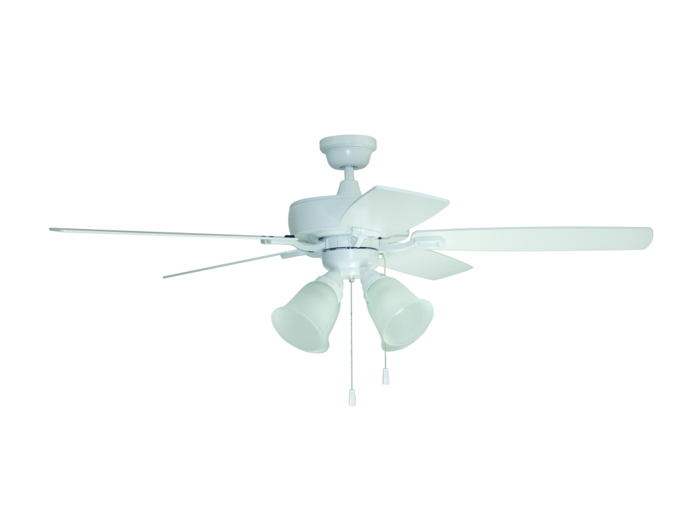 Twist N Click 52" 5-Blade Ceiling Fan in White w/ White/Washed Oak ...